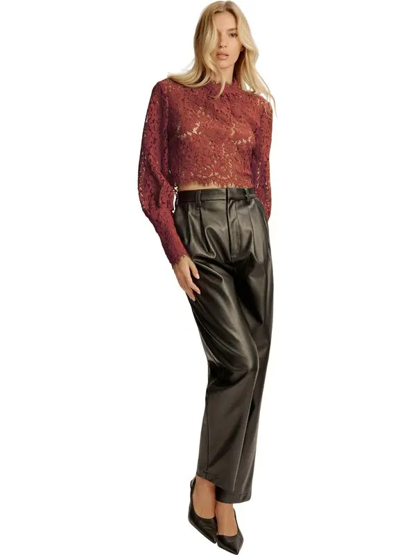 Bardot Lace Georgia Top - Deep Plum