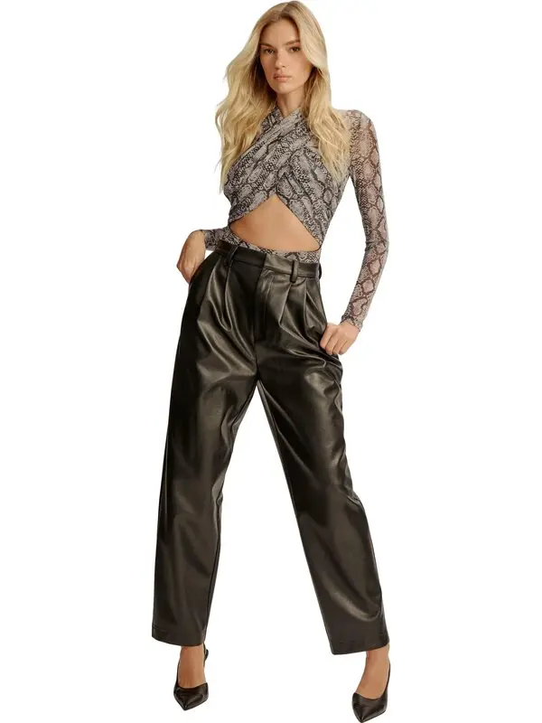 Bardot Aliyah Printed Wrap Bodysuit - Snake