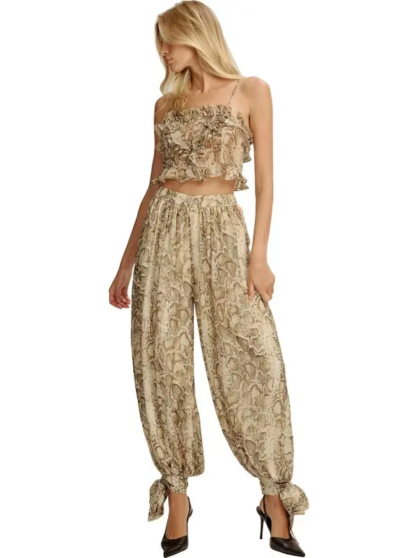 Bardot Alira Printed Balloon Pant - Snake Skin