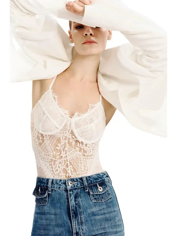 Bardot Britney Lace Bodysuit - Orchid Wh