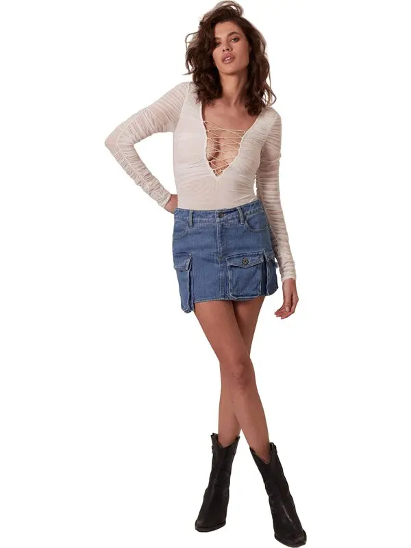 Bardot Zerah Cargo Mini Skirt - Vintage Bl