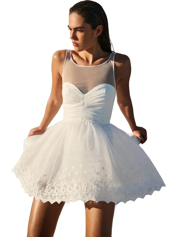 Bardot Hilda Hoop Mini Dress - Ivory