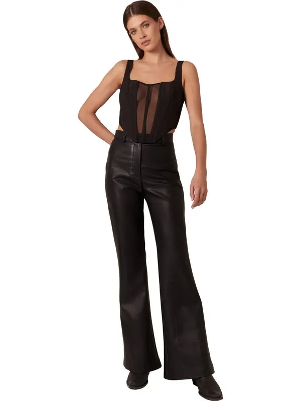 Bardot Halifax Pu Flare Pant - Black