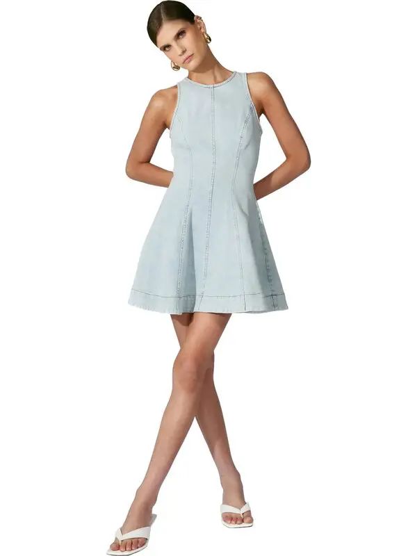 Bardot Palmer Denim Mini Dress - Light Dnm