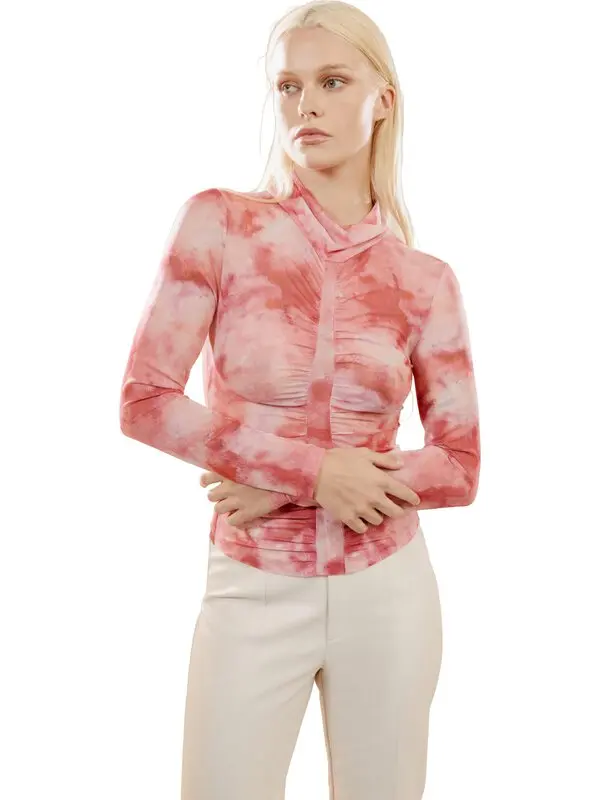 Bardot Trista Mesh Top - Pink T Dye
