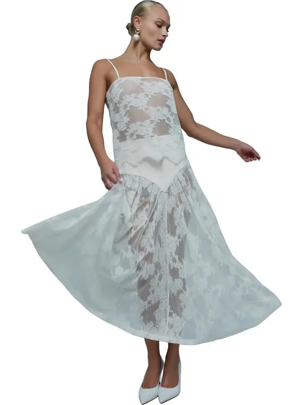 Bardot Hildie High-waisted Midi Skirt - Orchid Wht