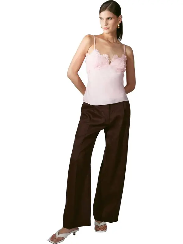 Bardot Elisan Lace Satin Camisole - Petal Pink