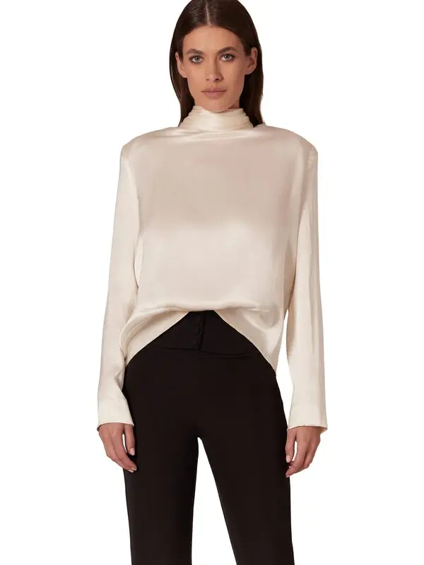 Bardot Noell Satin Blouse - Ivory