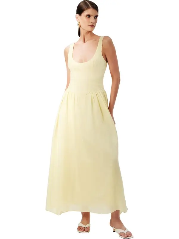Bardot Lawrence Scoop Neck Maxi Dress - Canary Ylw