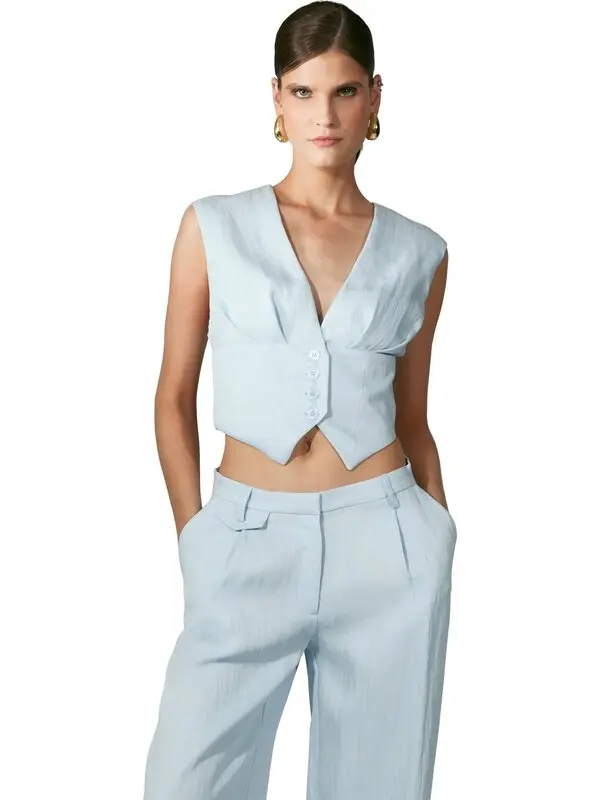 Bardot Geordy Vest Top - Soft Blue