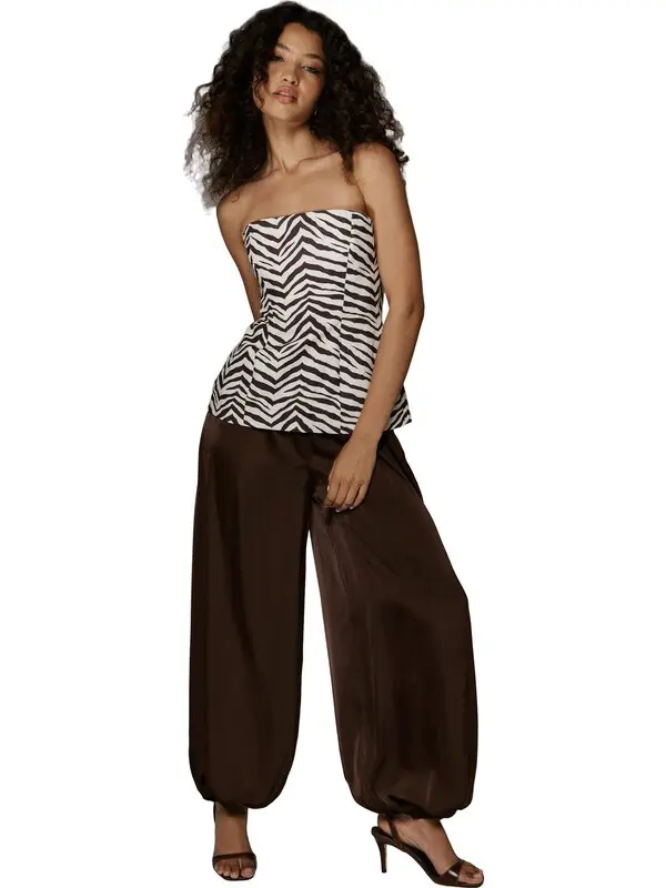 Bardot Helenia Longline Strapless Top - Brown