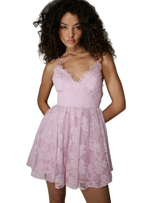 Bardot Orelia Lace Mini Dress - Lilac