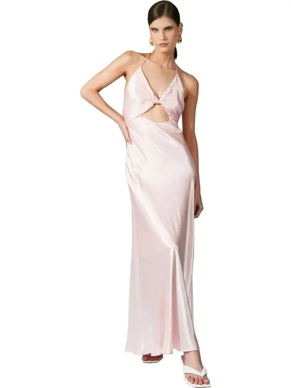 Bardot Isola Halter Neck Maxi Dress - Pink Petal