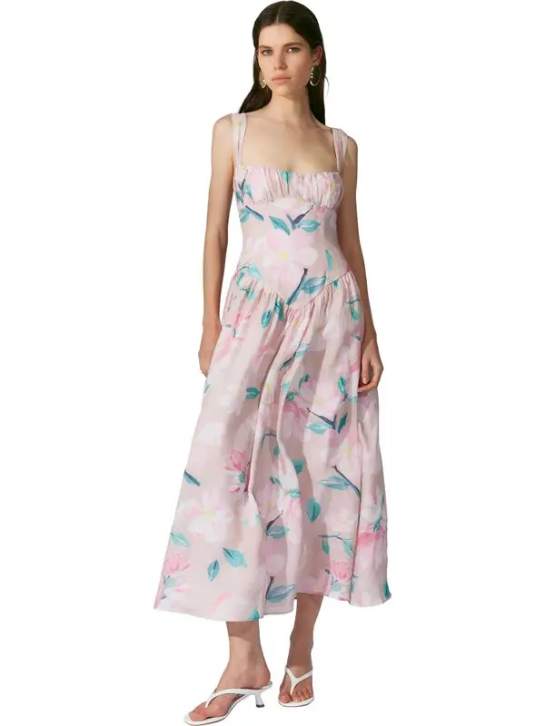 Bardot Cartia Printed Midi Dress - Pink Flora