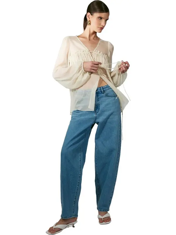 Bardot Ashton Sheer Blouse - Ivory
