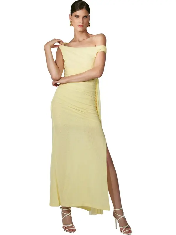 Bardot Layana Asymmetric Maxi Dress - Canary Ylw
