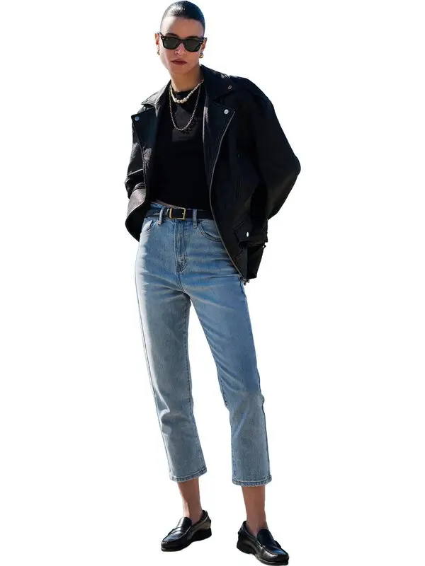 Bardot Heidi Straight Leg Cropped Jeans - Vintage