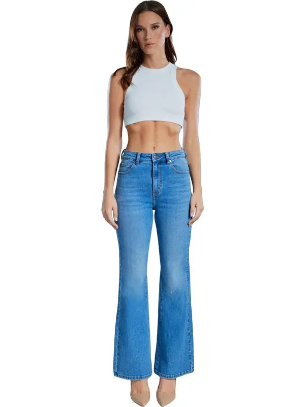Bardot Ashlynn Hi Boot Leg Jeans - Dark Denim
