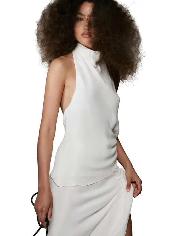 Bardot Solene High Cowl Neck Top - Orchid Wht