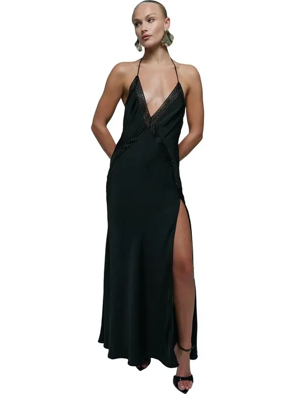 Bardot Olena Trim Insert Maxi Dress - Black