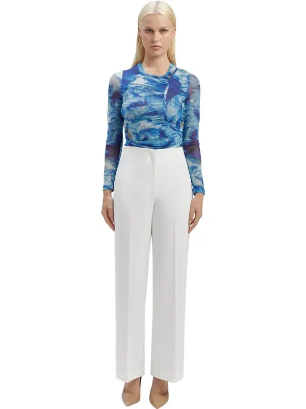 Bardot Anna Mid Waist Tailored Pant - Orchid Whi