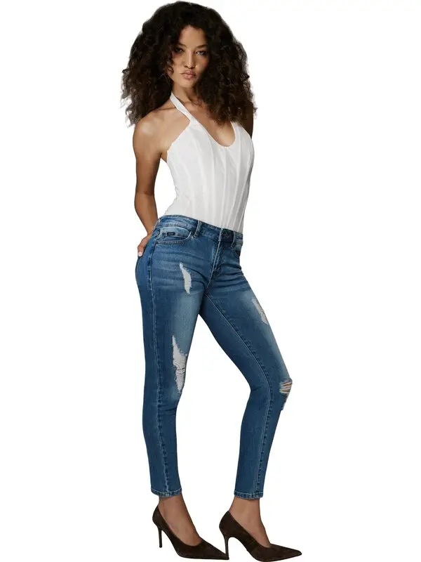 Bardot Kate Hipster Skinny Jeans - Dark Denim