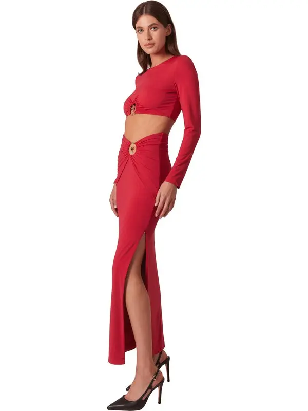 Bardot Neve Maxi Skirt - Deep Red