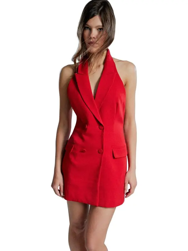 Bardot Freya Vest Mini Dress - Deep Red