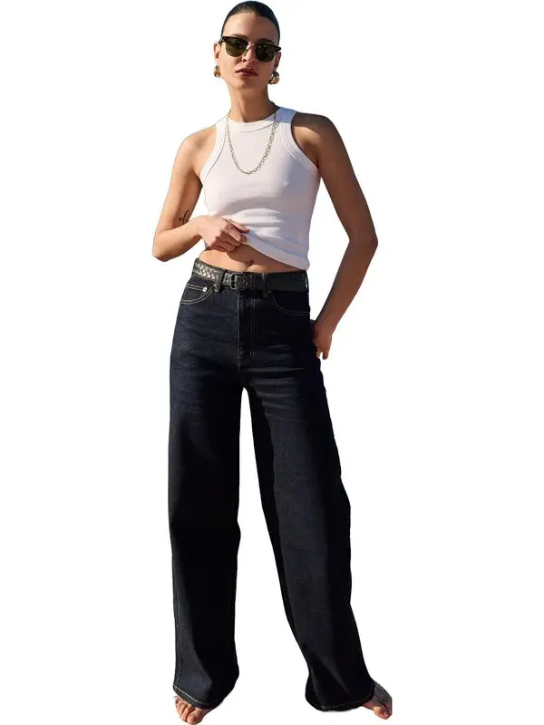 Bardot Heidi Wide Leg Jean In Wash - Dark