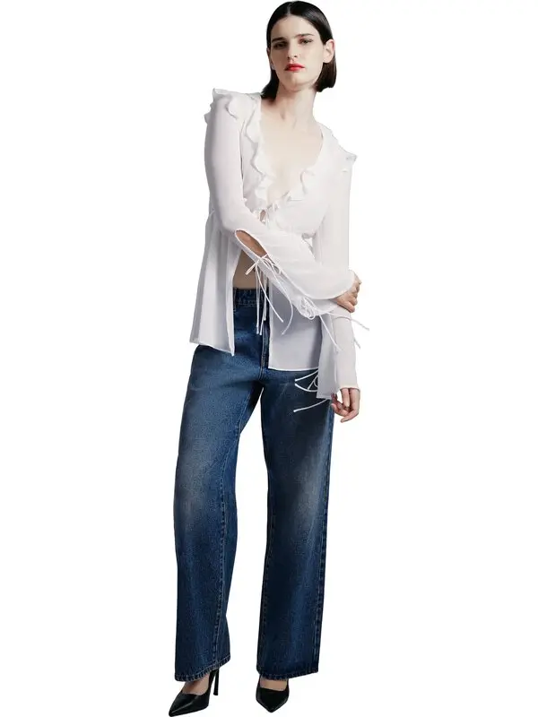 Bardot Dahlia Frill Blouse - Orchid Wht