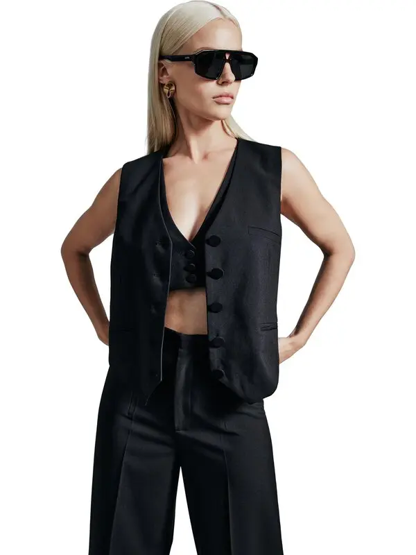 Bardot Marla Longline Vest - Black