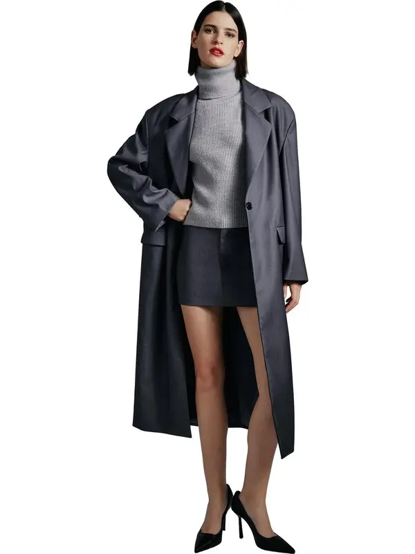 Bardot Maika Oversized Coat - Dark Grey