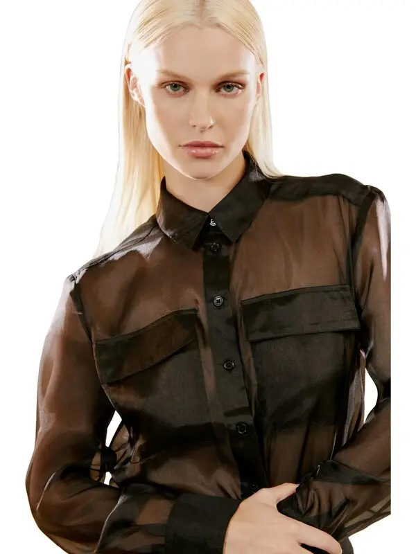 Bardot Rebecca Organza Shirt - Black