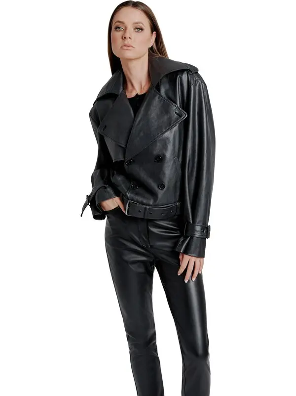 Bardot Double Breasted Biker Jacket - Black
