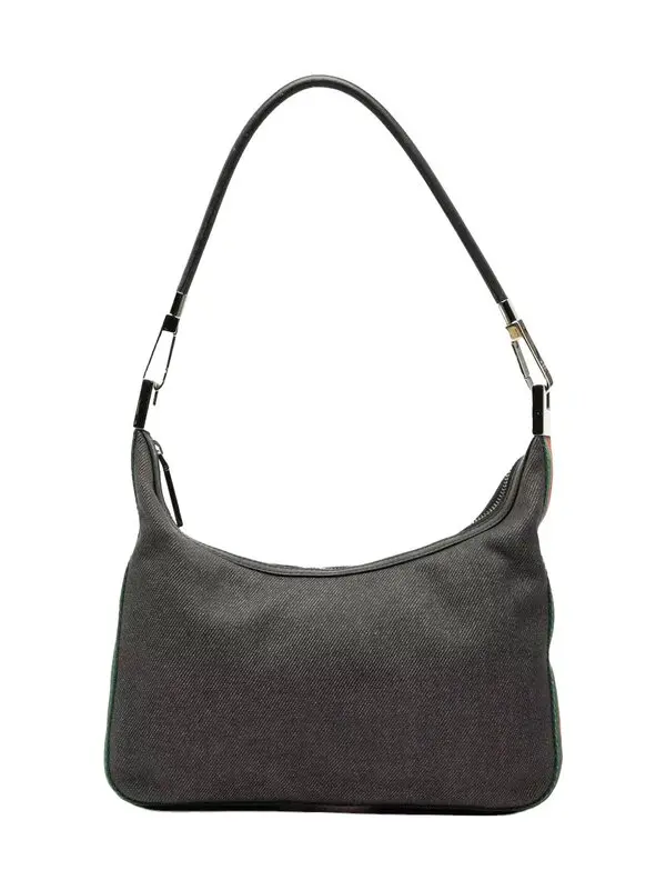 Gucci Denim Web Shoulder Bag - Black