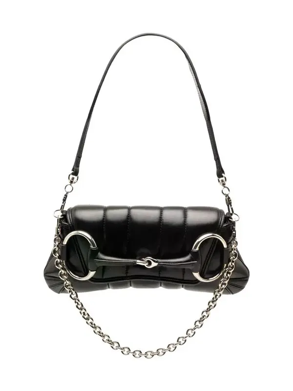 Gucci Quilted Leather Horsebit Chain Satchel - Black