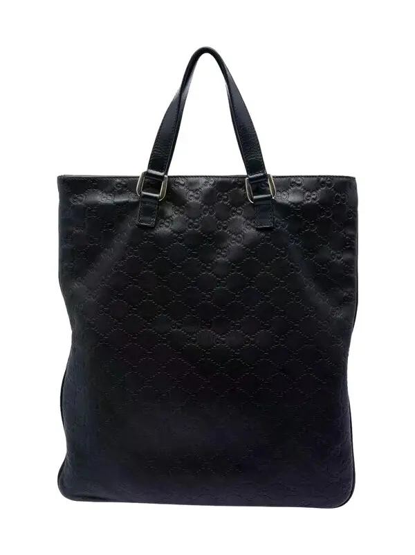 Gucci Embossed Leather Tote Bag - Black