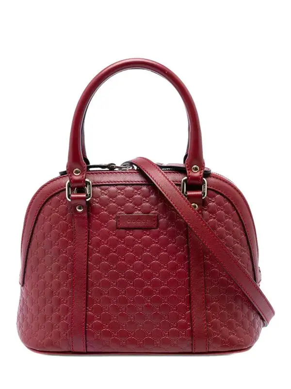 Gucci Microguccissima Leather Dome Satchel - Red