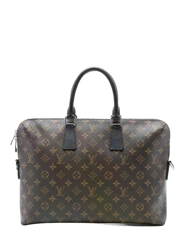 LOUIS VUITTON Monogram Macassar Porte Documents Jour Business Bag - Brown