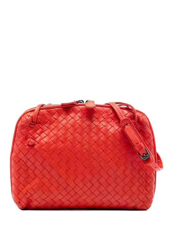 Bottega Veneta Nappa Intrecciato Nodini Crossbody Bag - Orange
