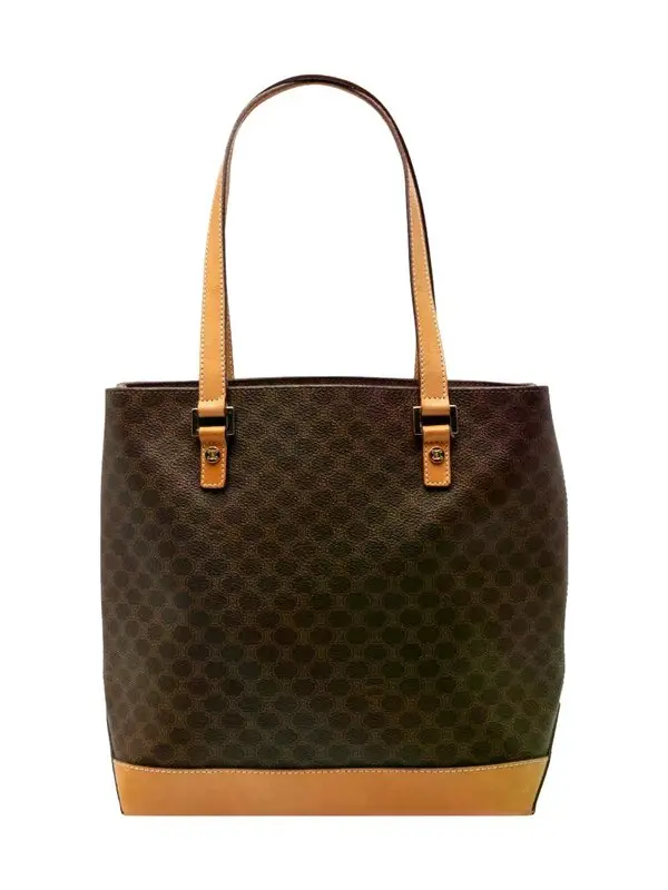 Celine 20th Century Macadam Coated Canvas Tote Bag - Brown