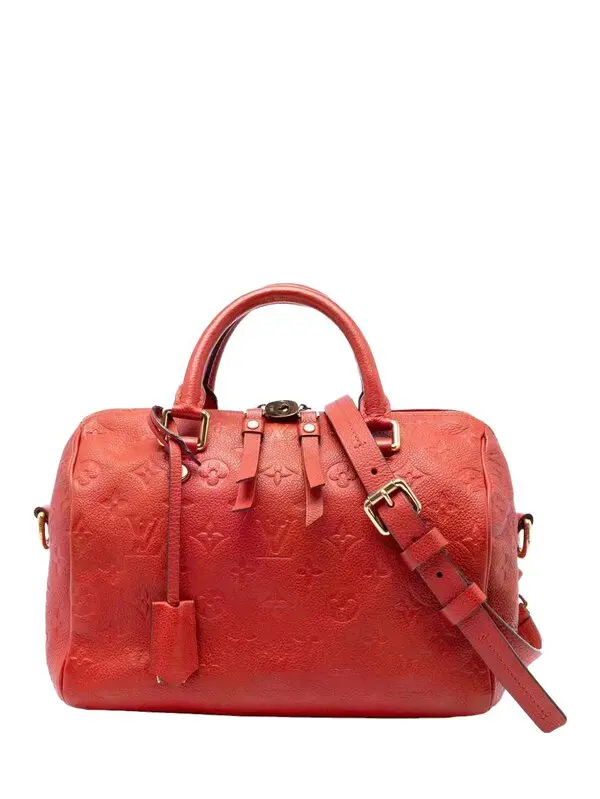 LOUIS VUITTON Monogram Empreinte Speedy Bandouliere 25 Satchel - Red