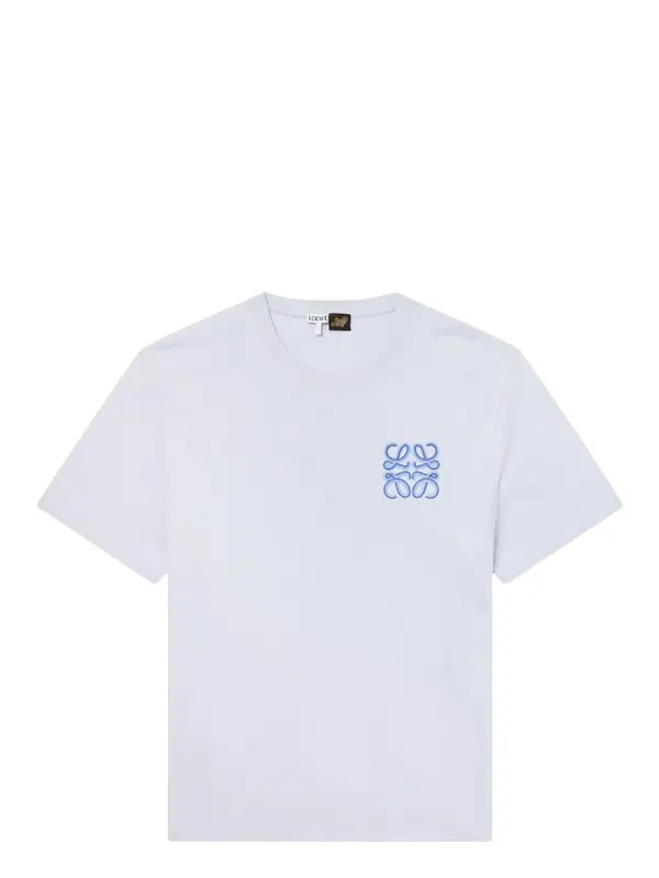 Loewe Paula's Ibiza Logo-embroidered Cotton T-shirt - Blue