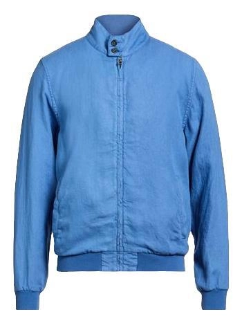 120% Lino Harrington Jacket In Linen - Azure
