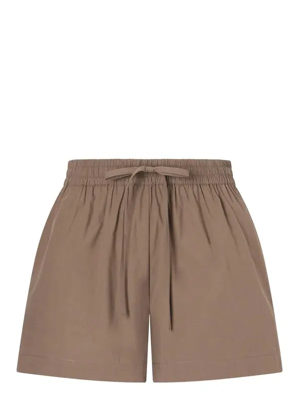 Matteau Organic Cotton-poplin Shorts With Drawstring Waist - Brown
