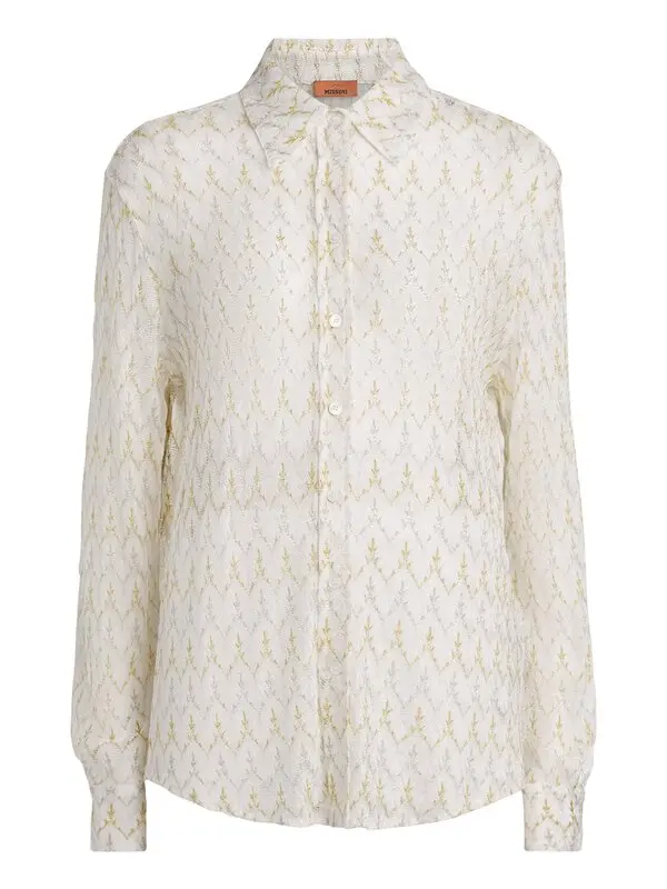 Missoni Crochet Zigzag Shirt - White