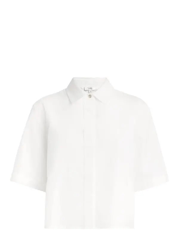 Vince Cotton Scallop Detail Shirt - White