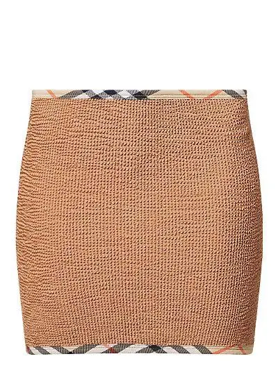 Hunza G Burberry X Check-trim Swim Skirt And Scrunchie Set - Metallic Cocoa