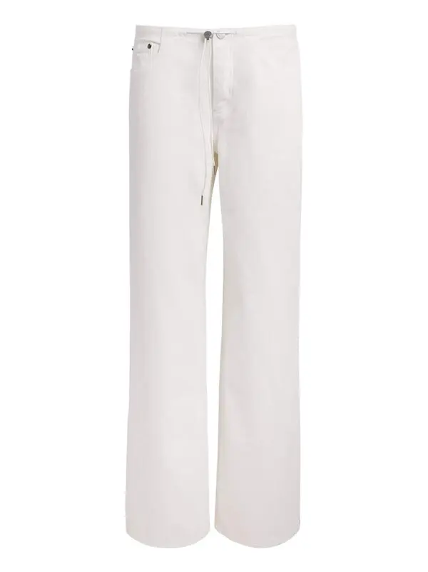 Still Here Wide-leg Jeans With Drawstring Waist - White