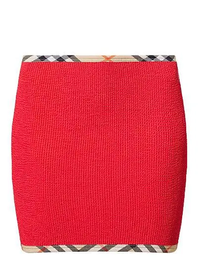 Hunza G Burberry X Check-trim Swim Skirt And Scrunchie Set - Red